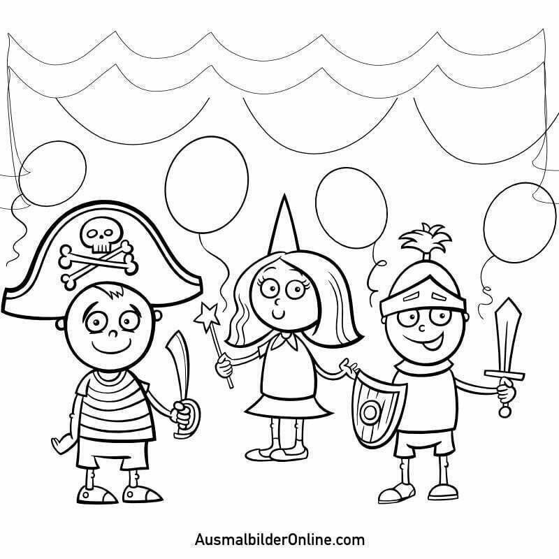 Kostenlose Ausmalbilder: Karneval online und zum ausdrucken für Kinder,